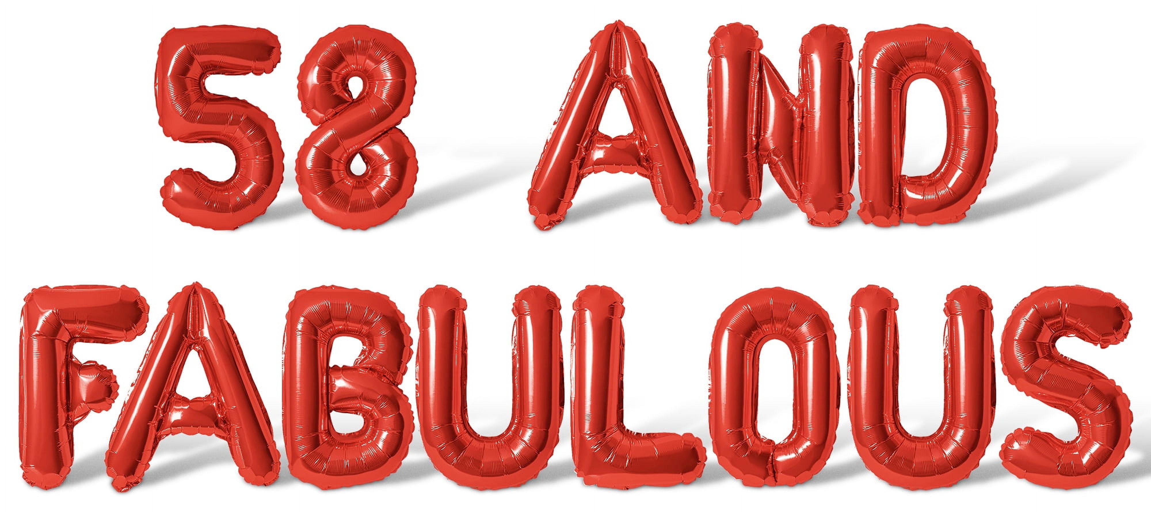 Letter & Number Balloons - 58 AND FABULOUS 16" Inch Alphabet Letters ...