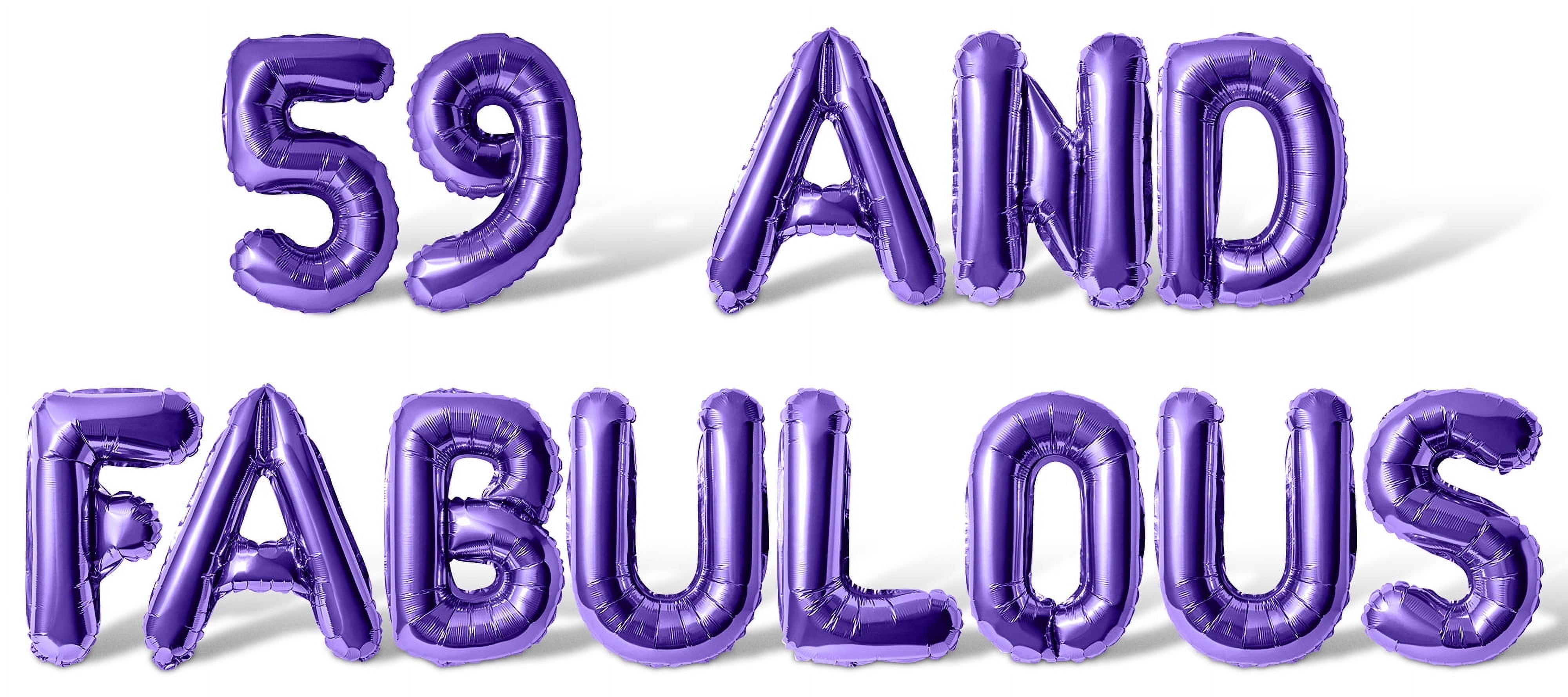 Letter & Number Balloons - 59 AND FABULOUS 16" Inch Alphabet Letters ...