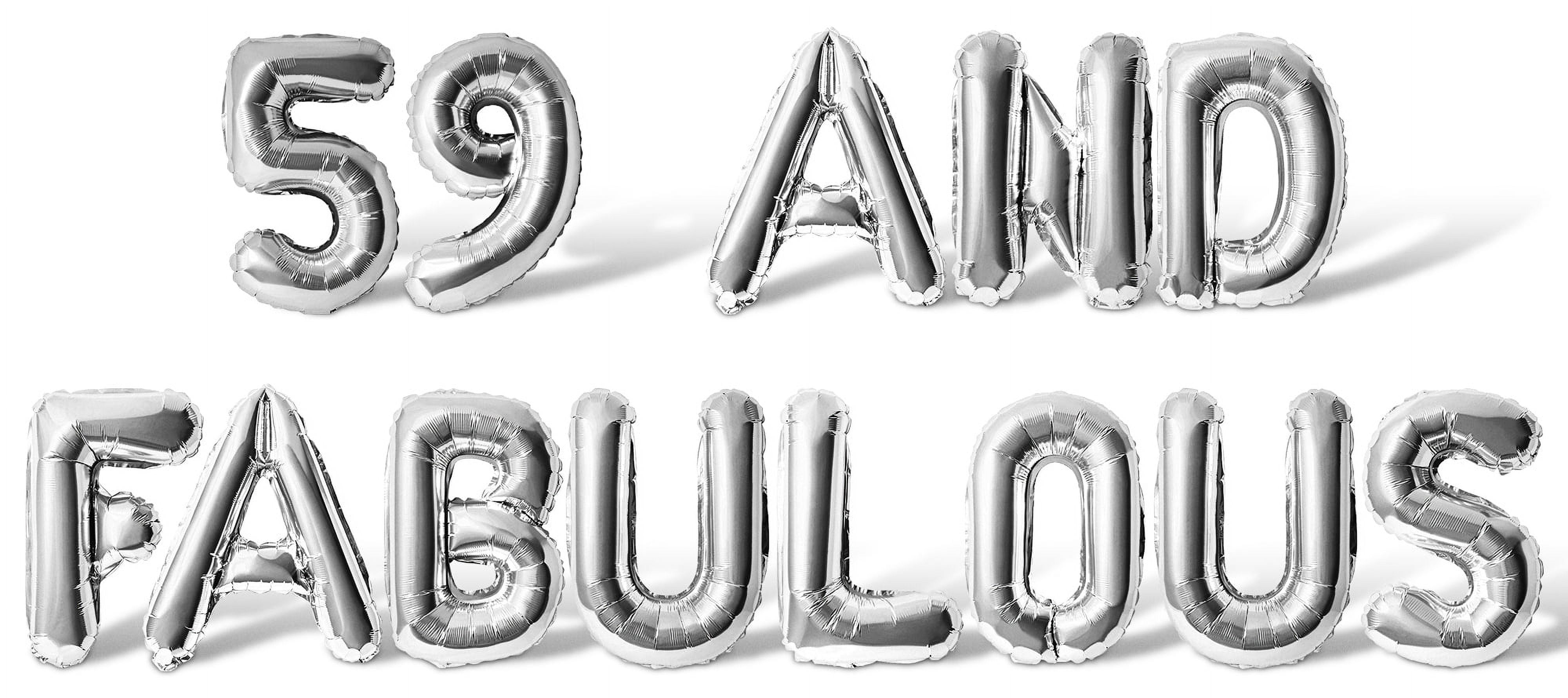 Letter & Number Balloons - 59 AND FABULOUS 16" Inch Alphabet Letters ...