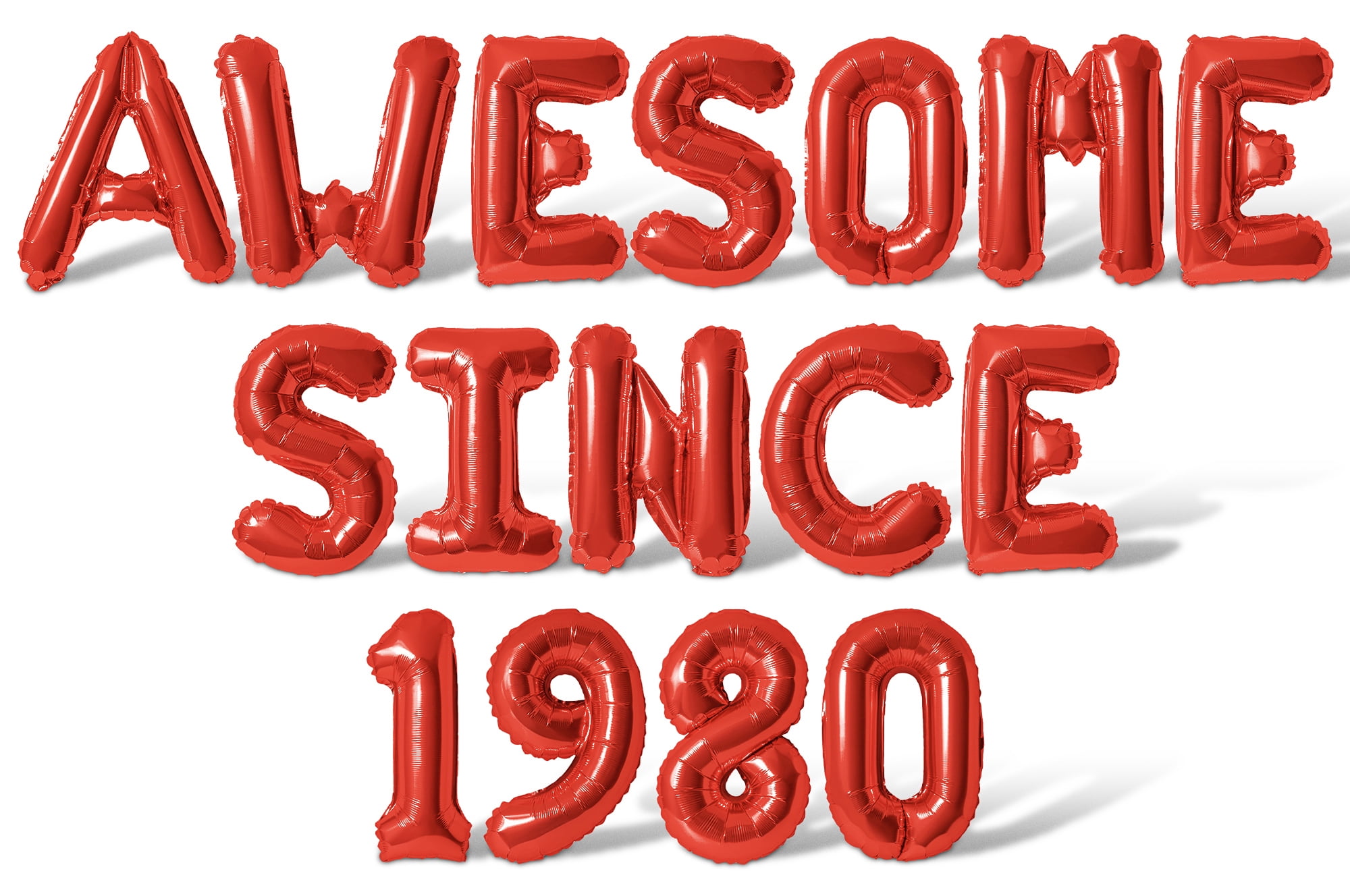Letter & Number Balloons - AWESOME SINCE 1980 16" Inch Alphabet Letters ...