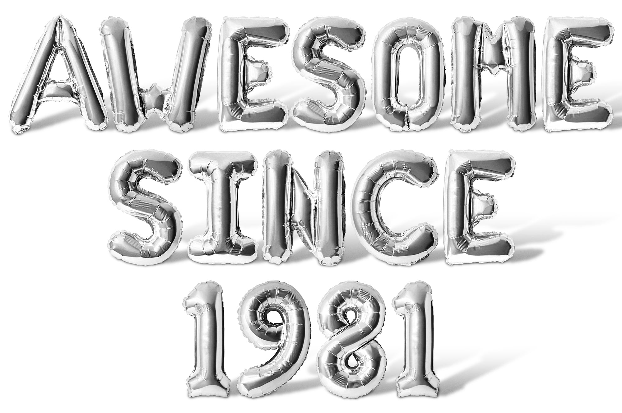 Letter & Number Balloons - AWESOME SINCE 1981 16" Inch Alphabet Letters ...