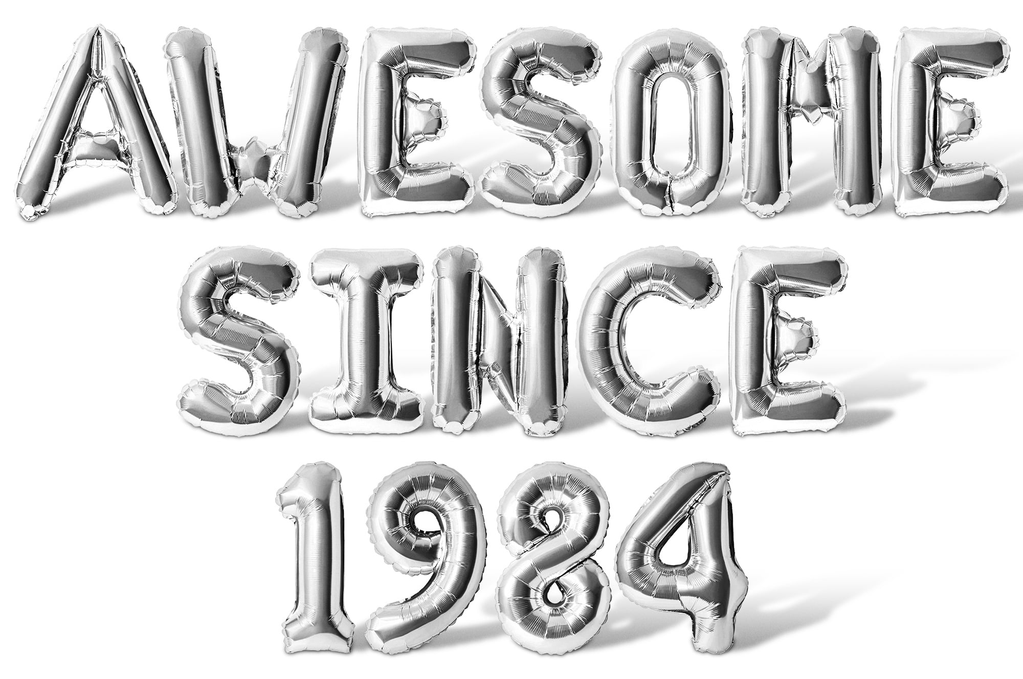 Letter & Number Balloons - AWESOME SINCE 1984 16" Inch Alphabet Letters ...
