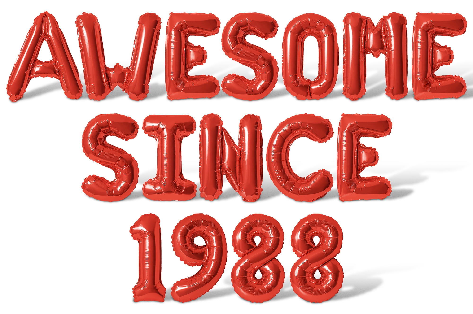Letter & Number Balloons - AWESOME SINCE 1988 16" Inch Alphabet Letters ...