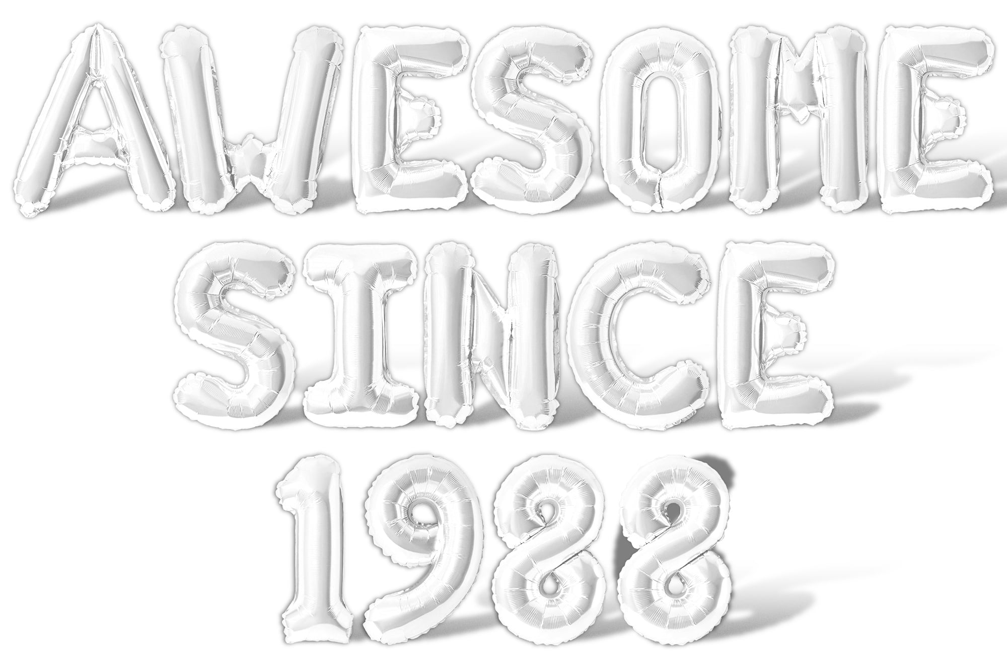 Letter & Number Balloons - AWESOME SINCE 1988 16" Inch Alphabet Letters ...