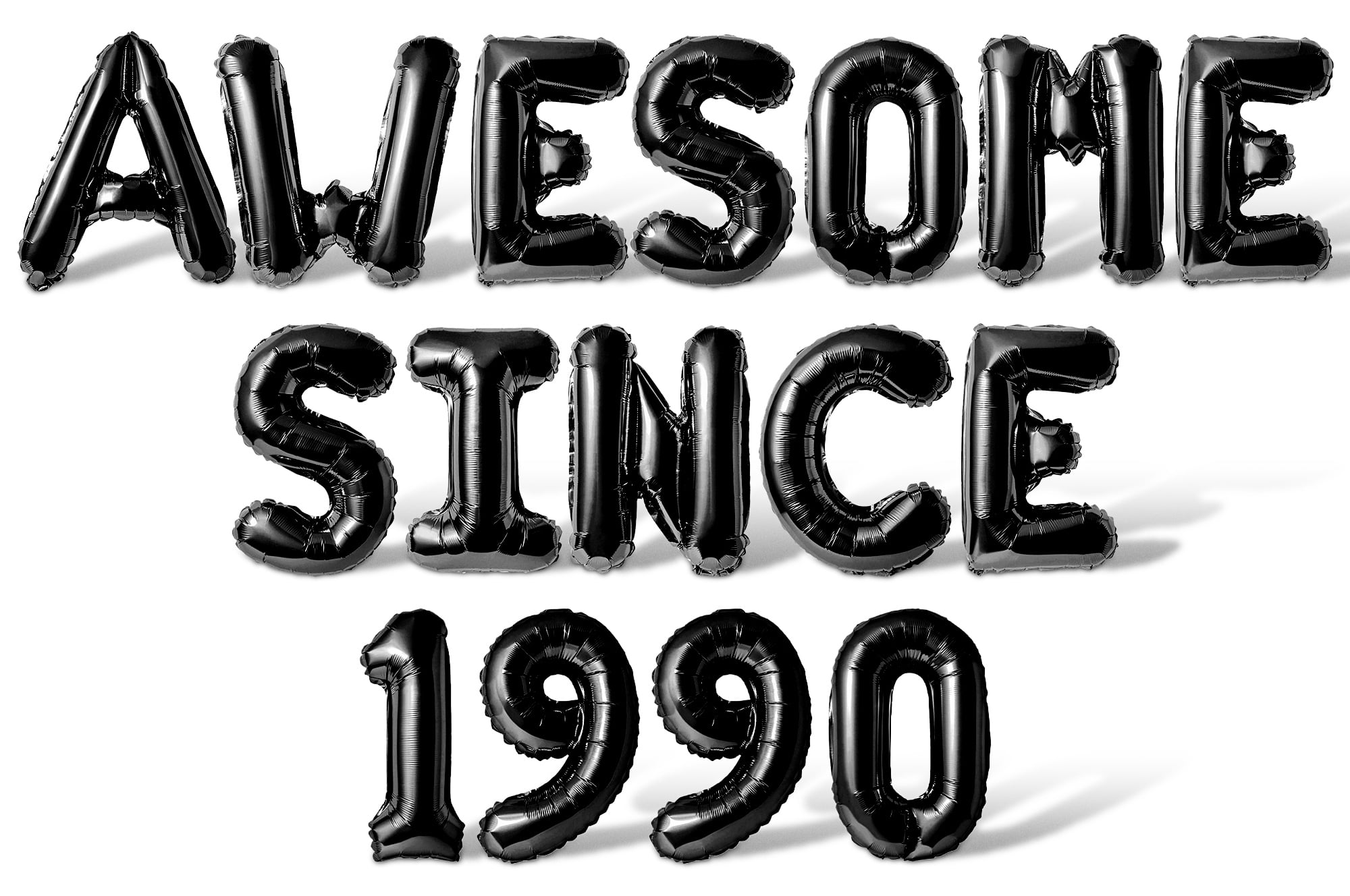 Letter & Number Balloons - AWESOME SINCE 1990 16" Inch Alphabet Letters ...