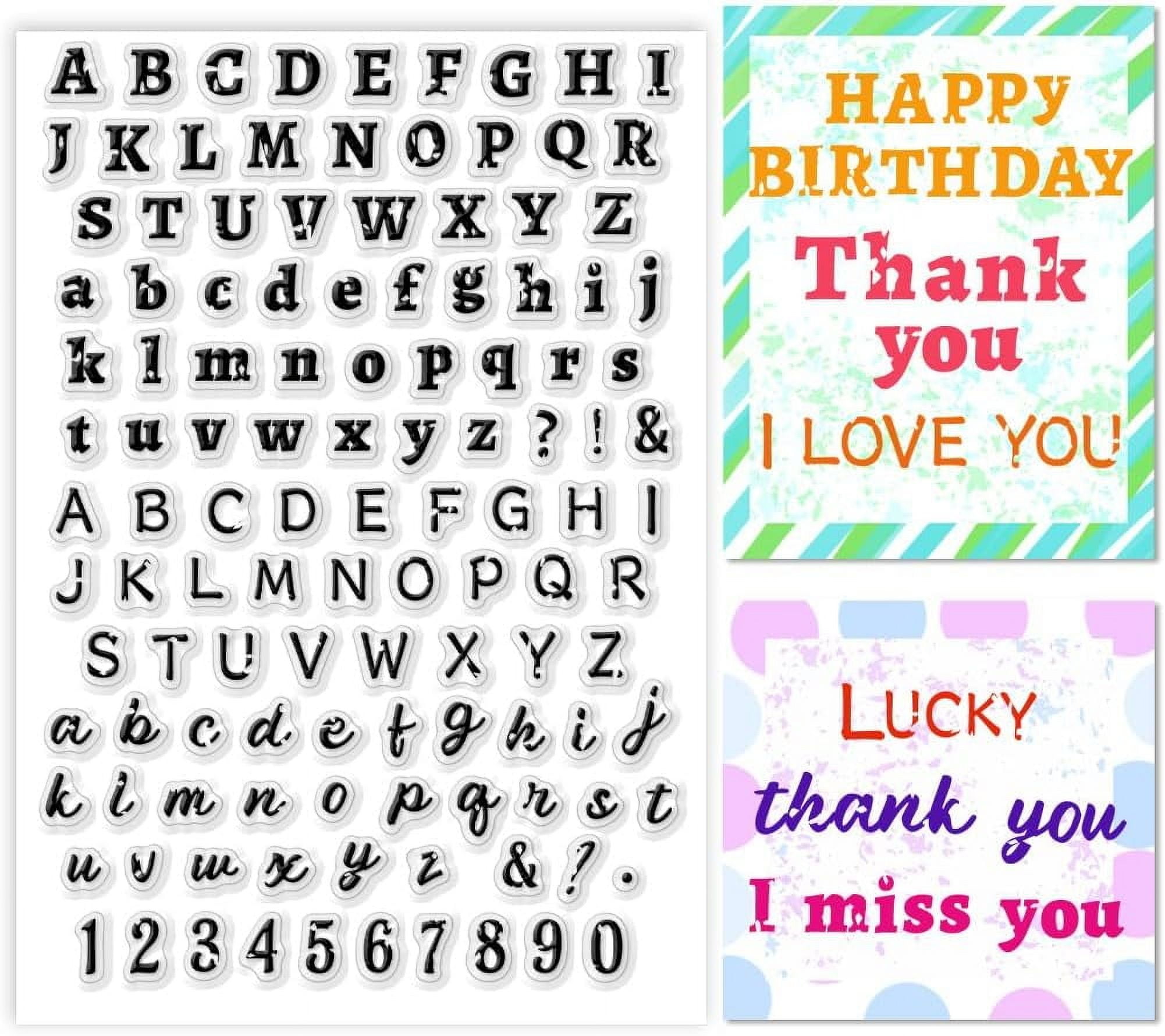 Letter Number Clear Stamp Alphabet Silicone Stamp Words Stamps ...