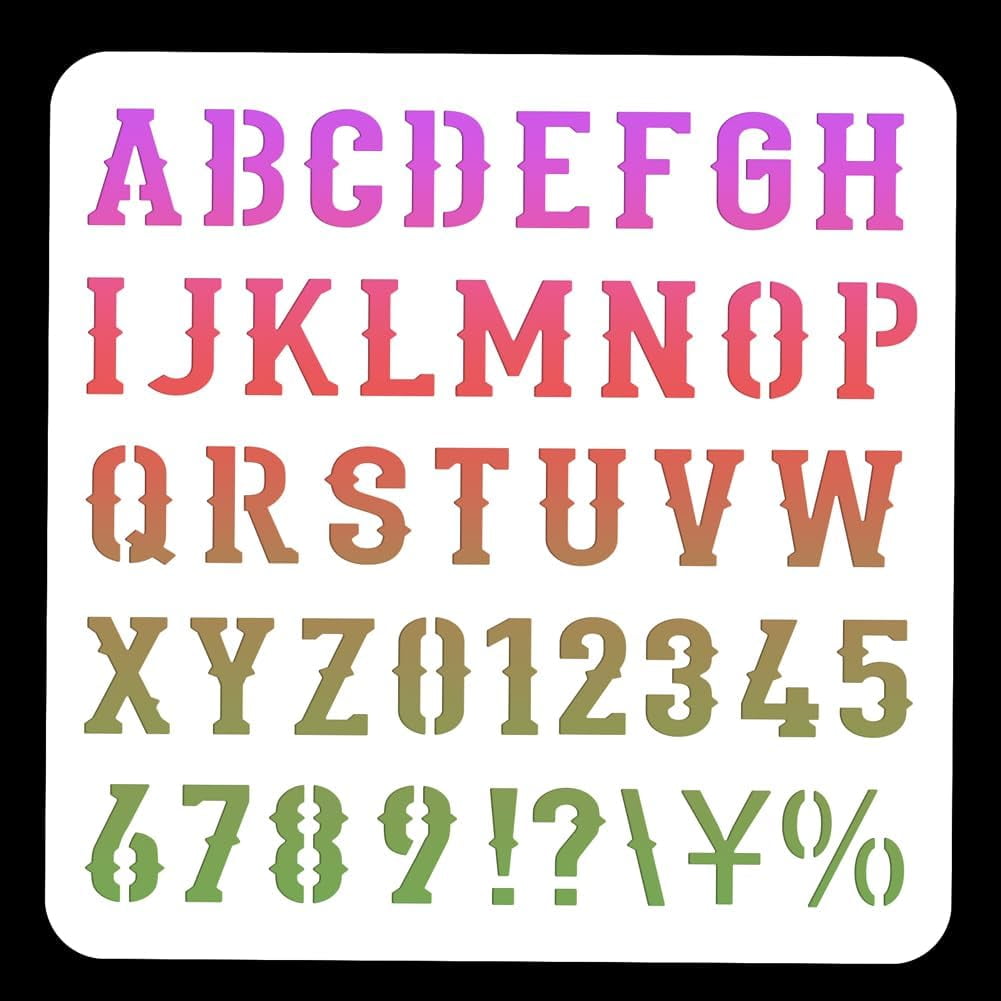 Letter Number Painting Stencil 11.81x11.81 Inch Reusable Craft PET ...