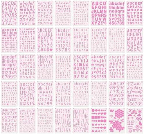 Letter and Number Stencils for Painting - 40 PCS Small Alphabet ...