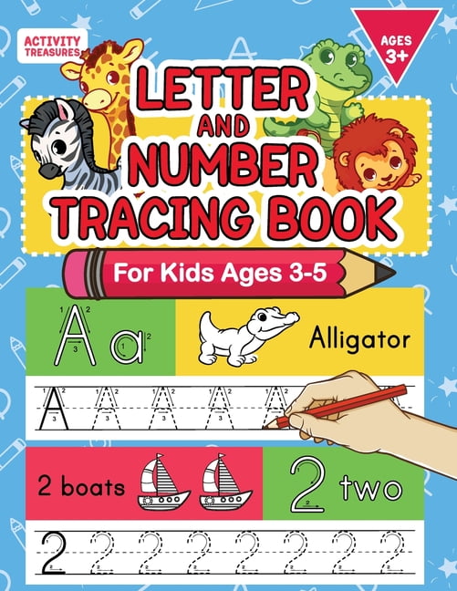 Letter And Number Tracing Book For Kids Ages 3-5: A Fun Practice ...