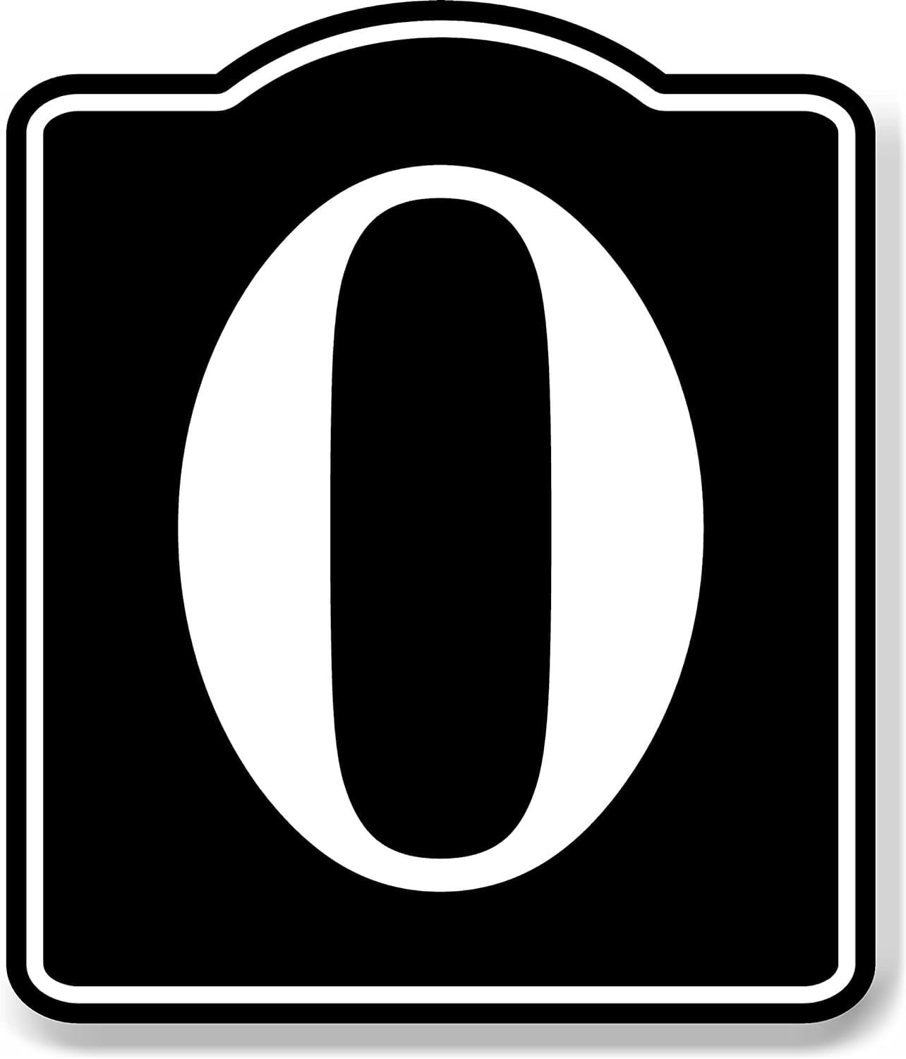 Letter O Bin Aisle Row Marker Label BLACK Aluminum Composite Sign, 8.5 ...