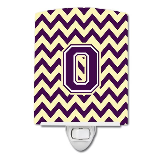 Letter O Chevron Purple & Gold Ceramic Night Light - Walmart.com