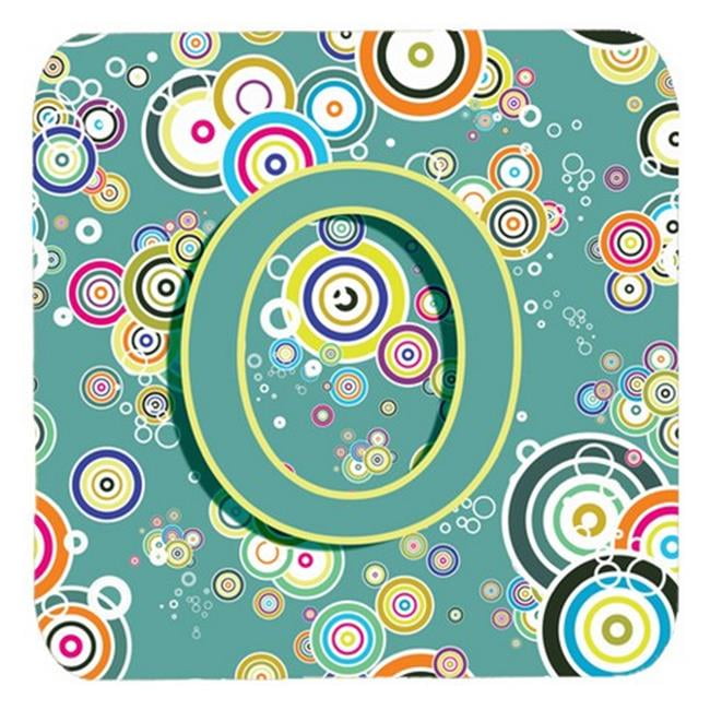 Letter O Circle Circle Teal Initial Alphabet Foam Coasters- Set Of 4 ...