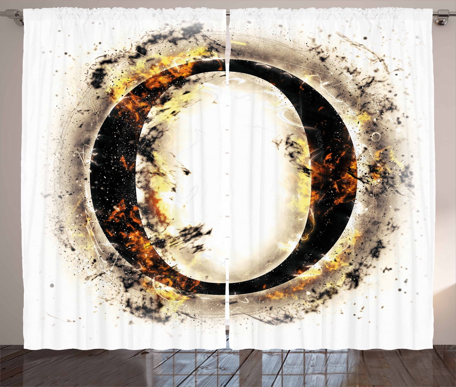 Ambesonne Letter O Curtains 2 Panel Set, Alphabet Hot O Art, 108" x 63 ...