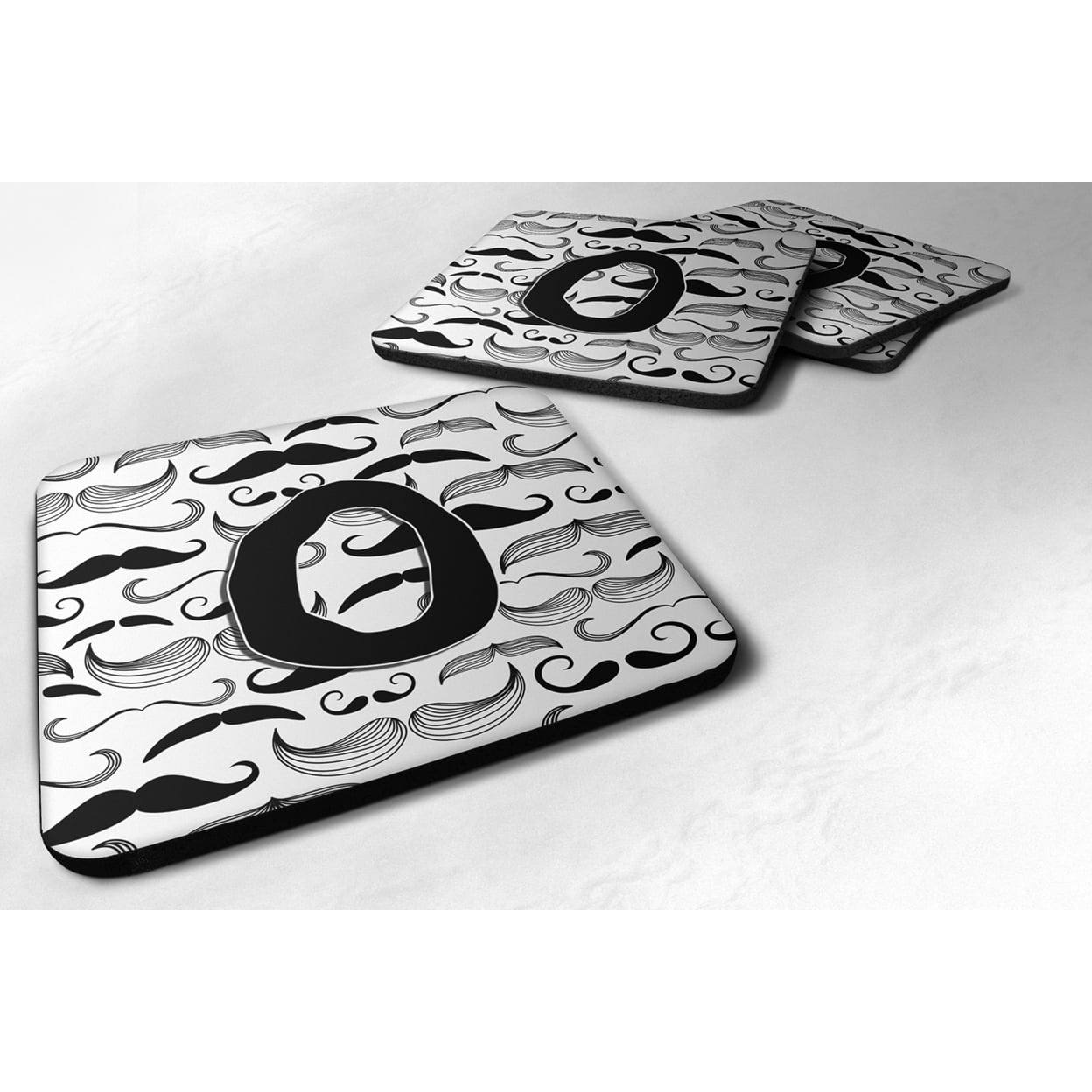 Letter O Moustache Initial Foam Coaster Set of 4 - Walmart.com
