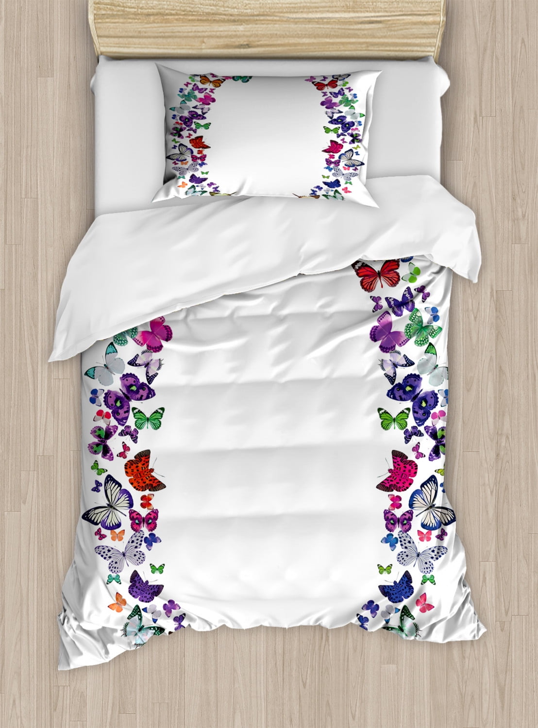 Letter O Twin Size Duvet Cover Set, ABC of Summer Nature Typography ...