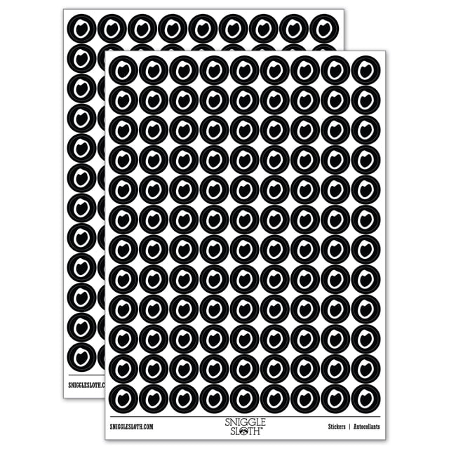 Letter O Uppercase Felt Marker Font 200+ Round Stickers - Black - Gloss ...