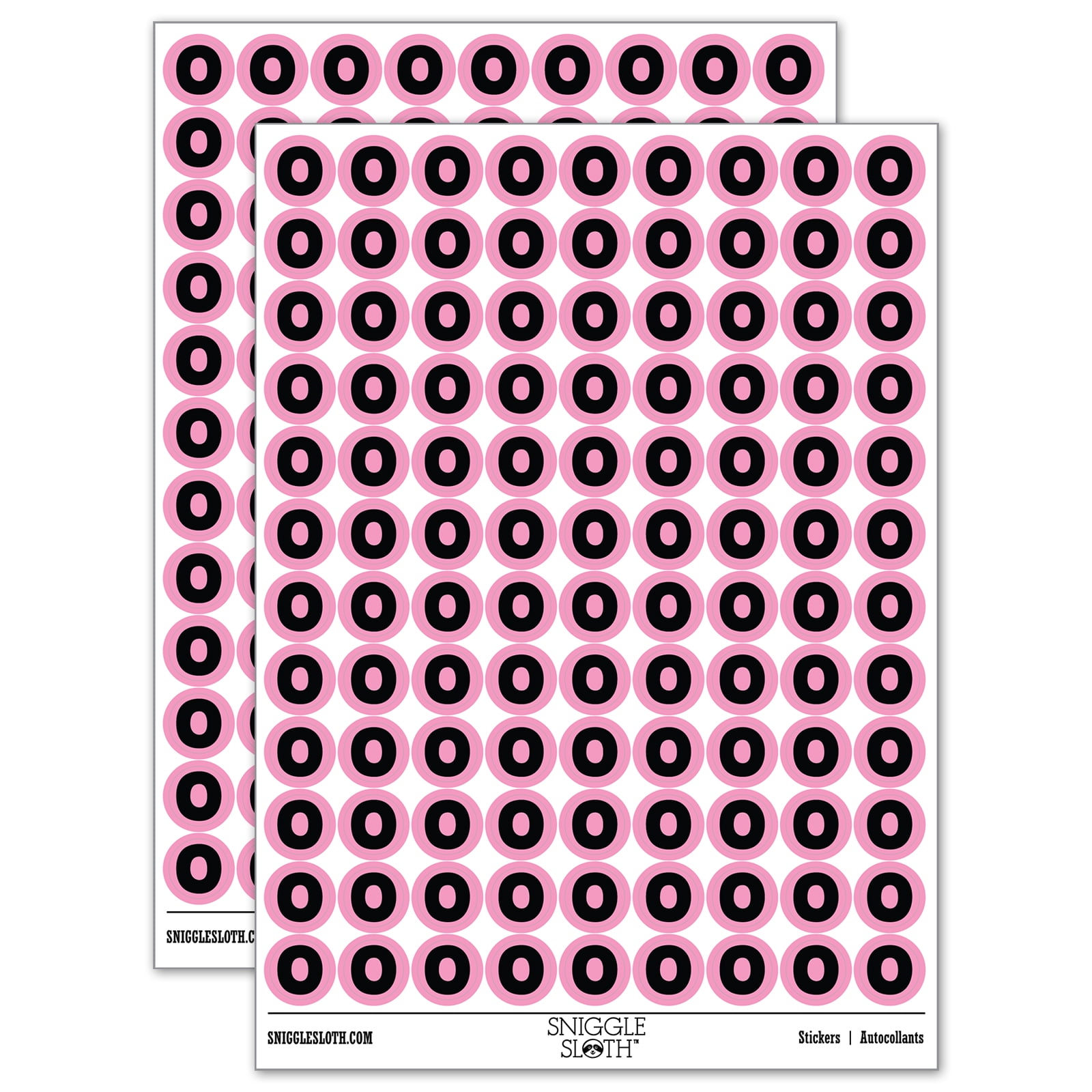 Letter O Uppercase Fun Bold Font 200+ Round Stickers - Light Pink ...