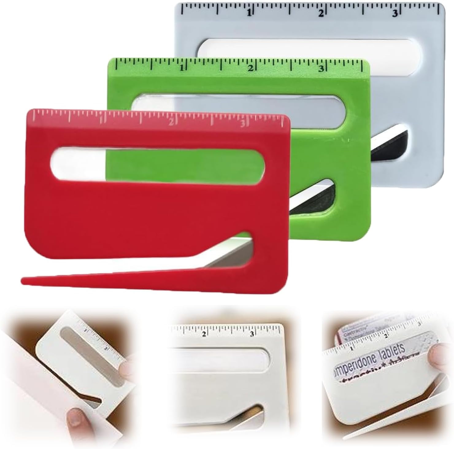 Letter Opener Envelope Slitter With Hidden Blade, Magnifying & Scale ...
