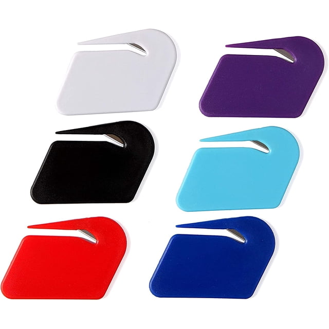 Letter Opener Envelope Slitter,Plastic Razor Blade Paper Knife,6 Pack ...