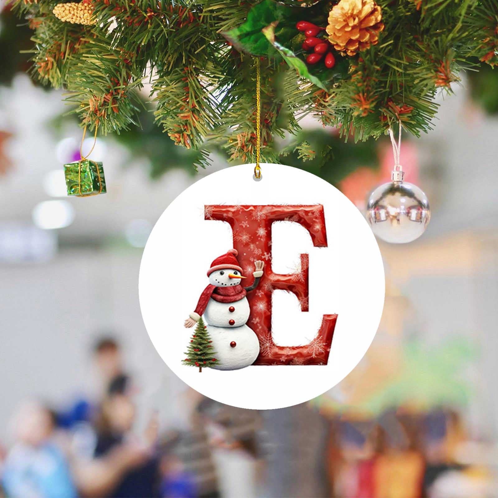 Letter Ornaments Personalized Letter E Alphabet Christmas Ornament ...