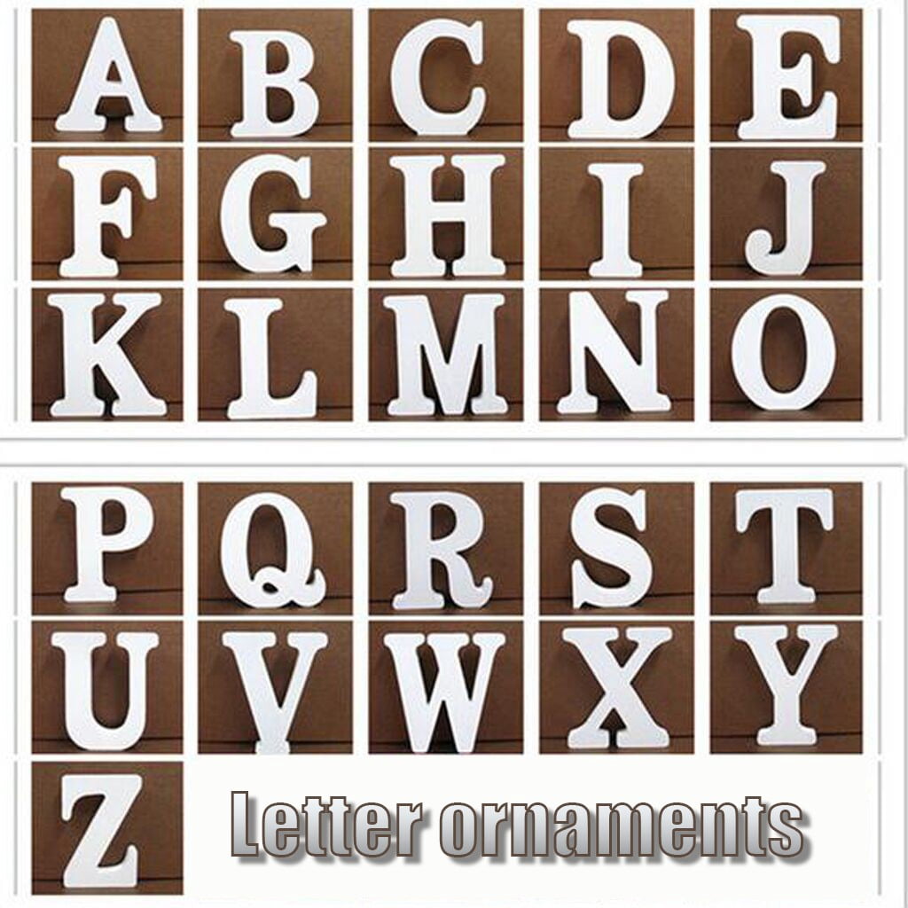 Letter Ornaments,Wooden Letters Alphabet,Rustic Craft Style,26 Pieces ...