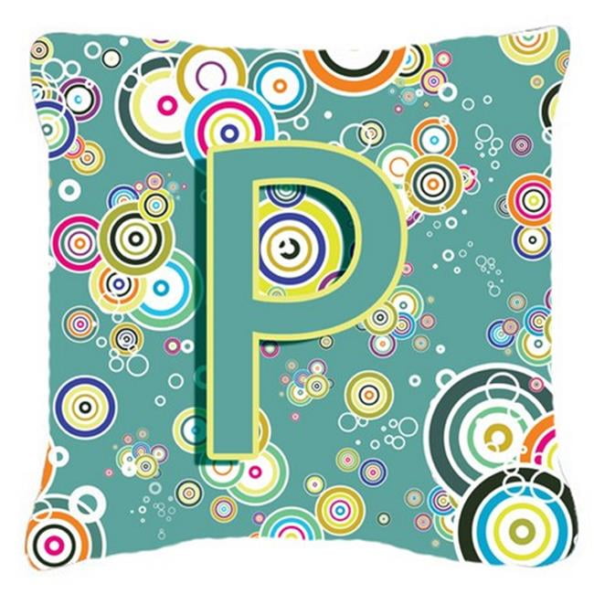 Letter P Circle Circle Teal Initial Alphabet Canvas Fabric Decorative ...
