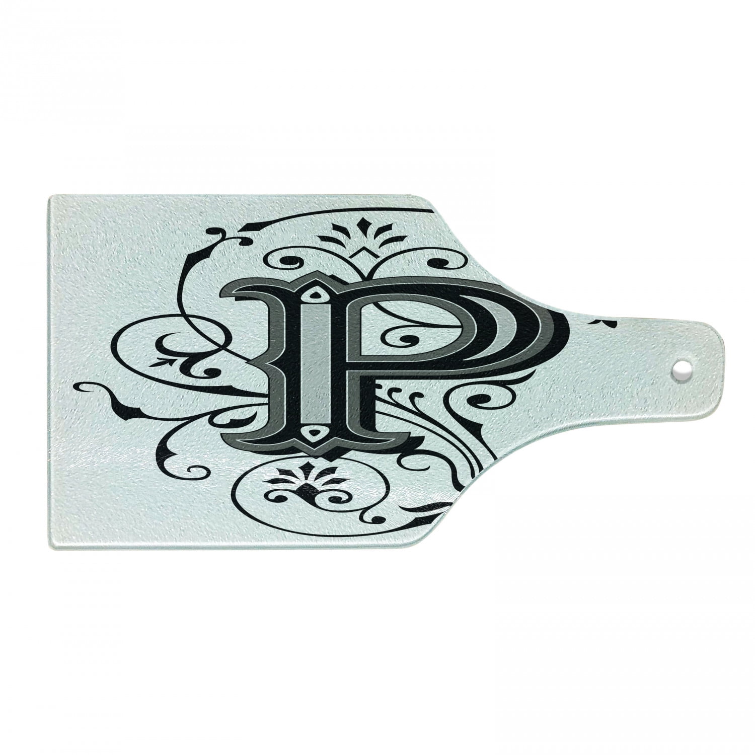 Letter P Cutting Board, Floral Swirls Essence Blooms Letters Baroque ...