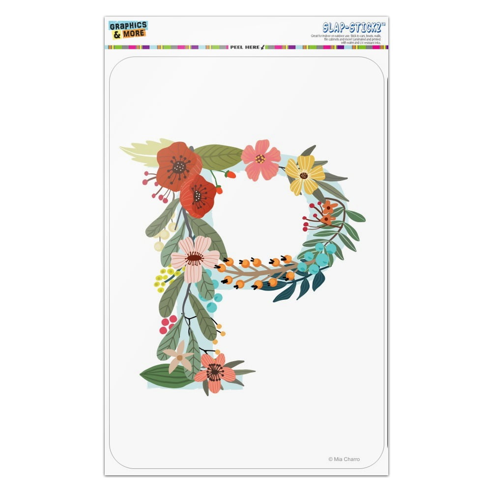 Letter P Floral Monogram Initial Home Business Office Sign - Walmart.com