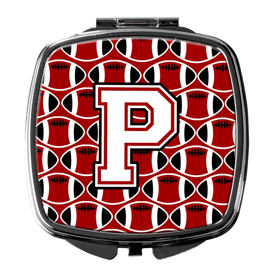 Letter P Football Cardinal and White Compact Mirror CJ1082-PSCM ...