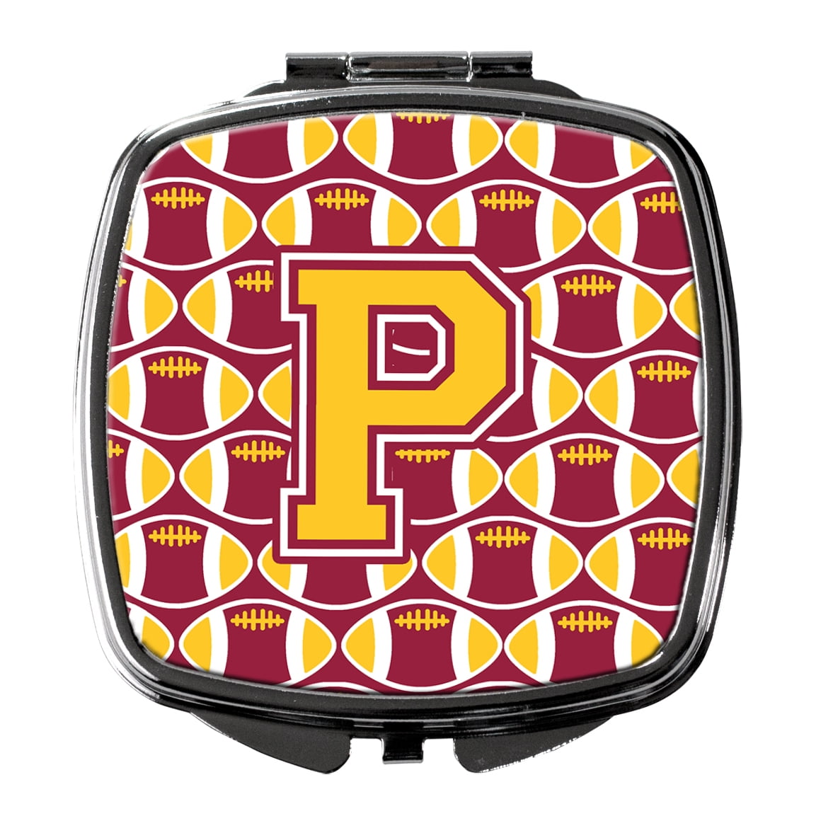 Letter P Football Maroon and Gold Compact Mirror - Walmart.com