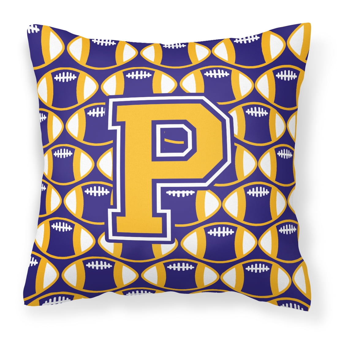 Letter P Football Purple and Gold Fabric Decorative Pillow - Walmart.com