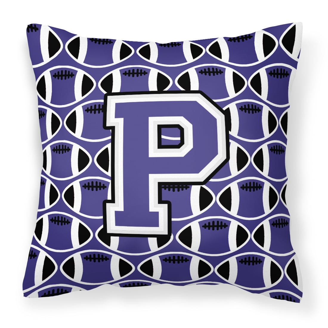 Letter P Football Purple and White Fabric Decorative Pillow - Walmart.com