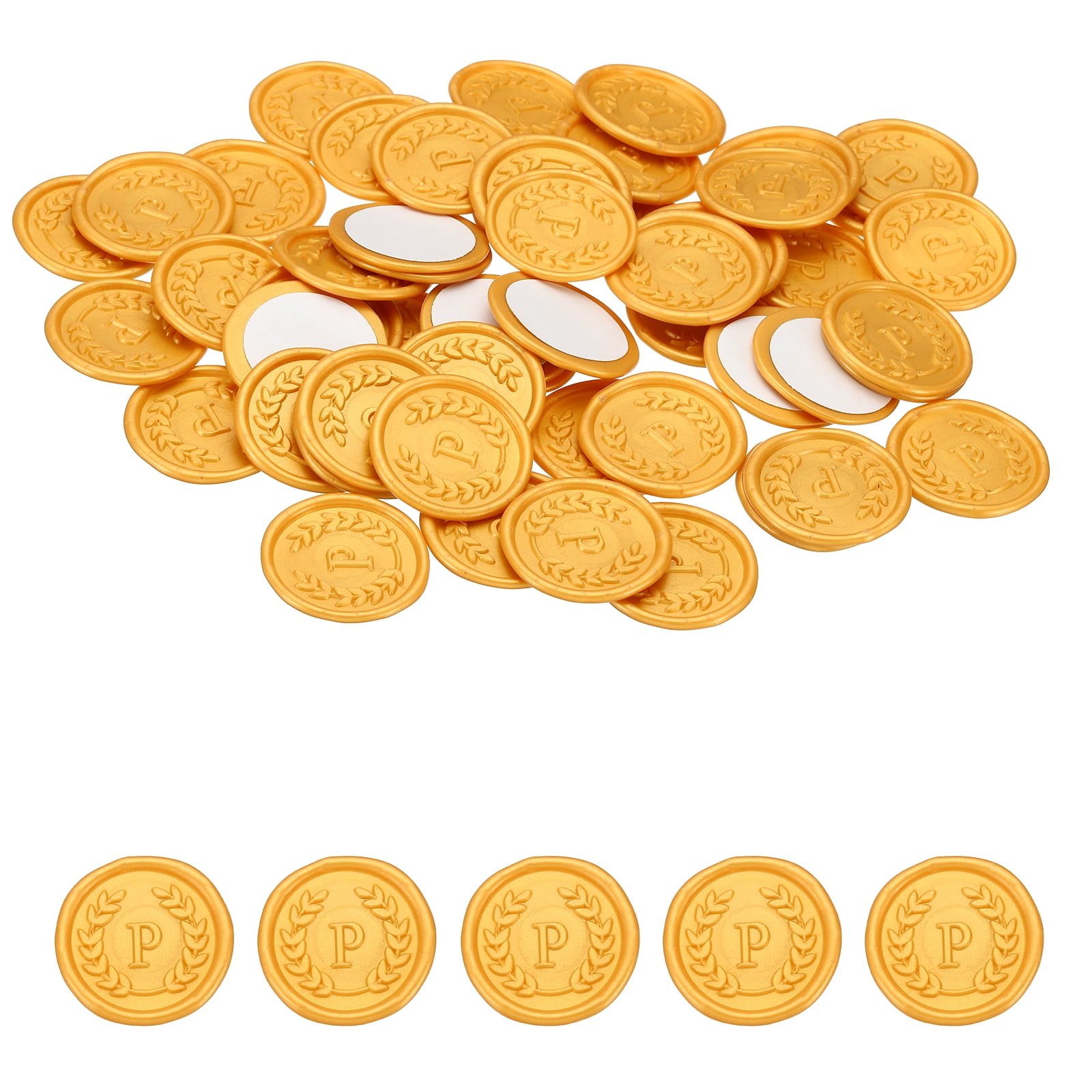 Letter P Gold Wax Seal Stickers, 50 Pack Envelope Seal Stickers ...