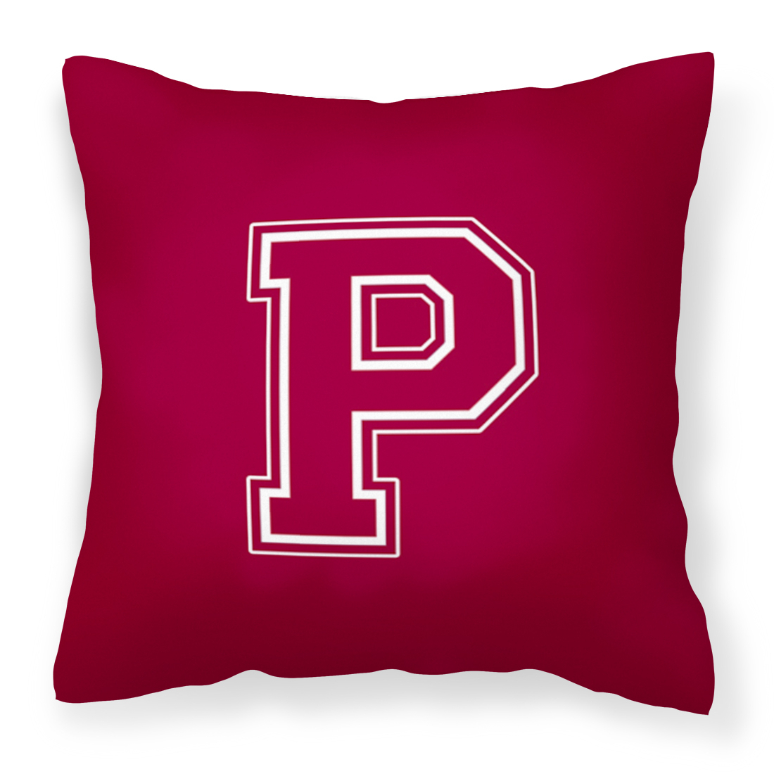 Letter P Initial Monogram - Maroon and White Fabric Decorative Pillow ...