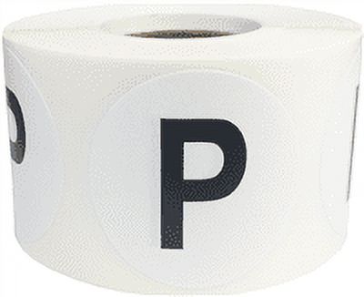 Letter P Inventory Labels 1.5 inch Round Circle Dots 500 Adhesive ...