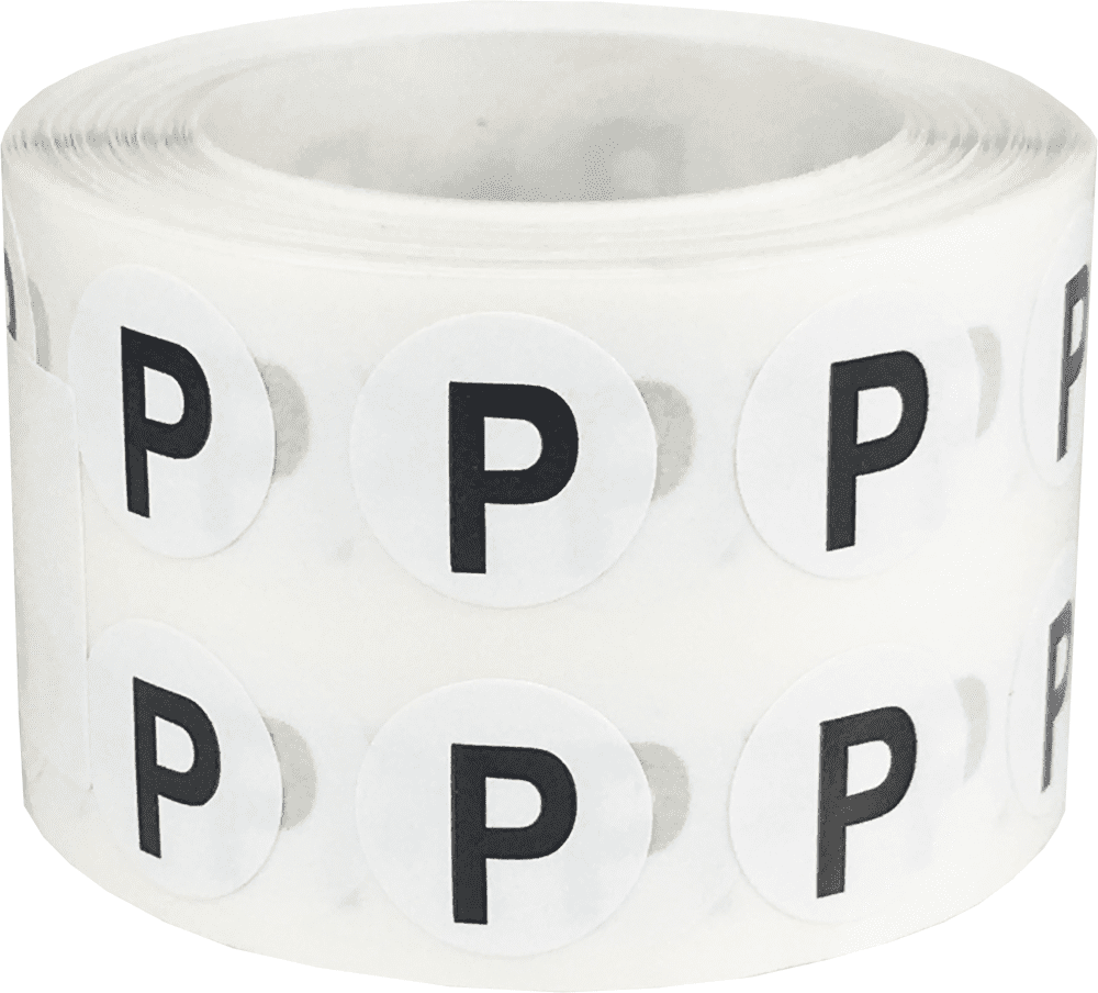 Letter P Inventory Labels .5 Inch Round Circle Dots 1,000 Adhesive ...