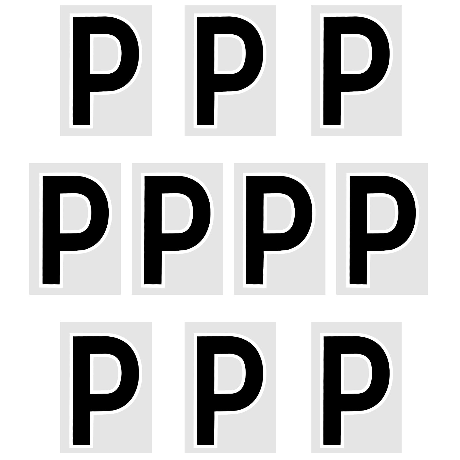 Letter P Patches Iron on Heat Transfer Letters 2 Inch Black Letter DIY ...