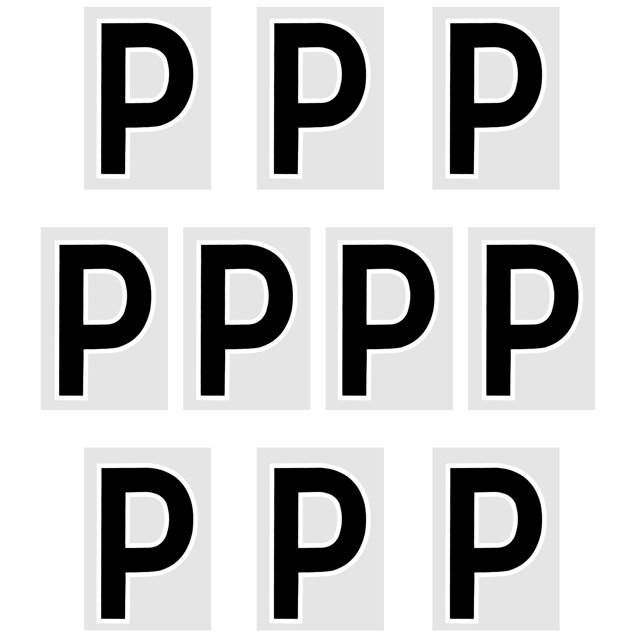 Letter P Patches Iron on Heat Transfer Letters 2 Inch Black Letter DIY ...