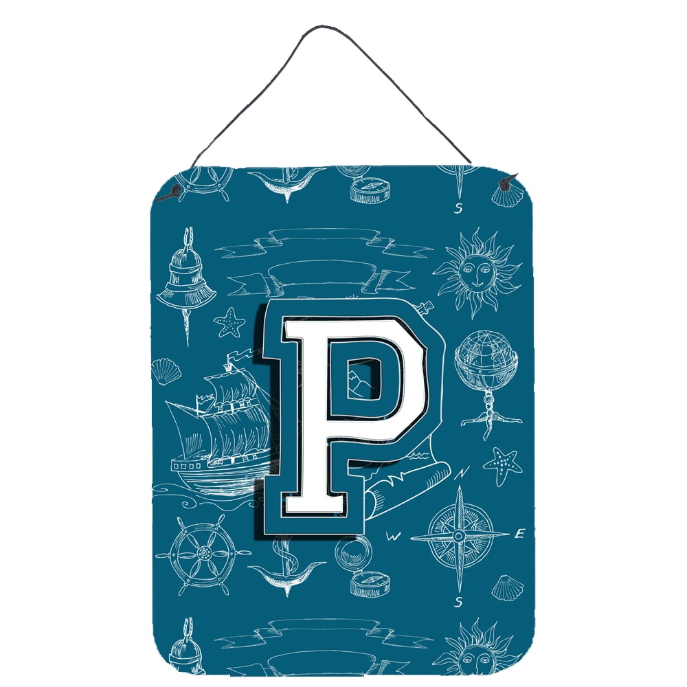 Letter P Sea Doodles Initial Alphabet Wall or Door Hanging Prints ...