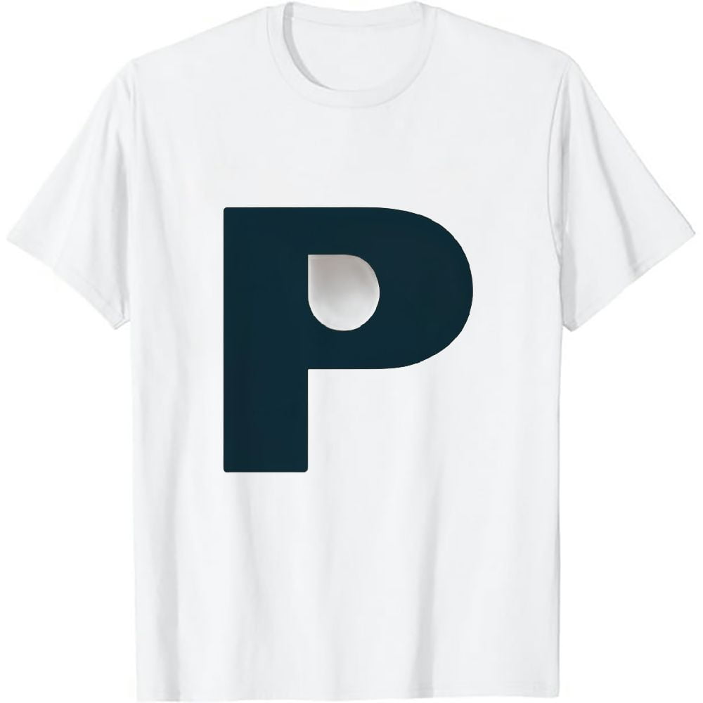 Letter P Uppercase Alphabet Initial School College Varsity T-Shirt ...