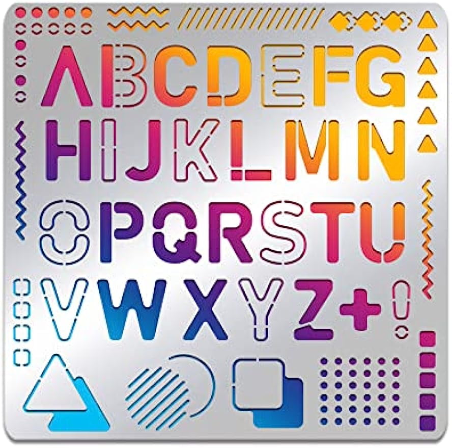 Letter Pattern Stainless Steel Template Tool Letters Circles Triangles ...
