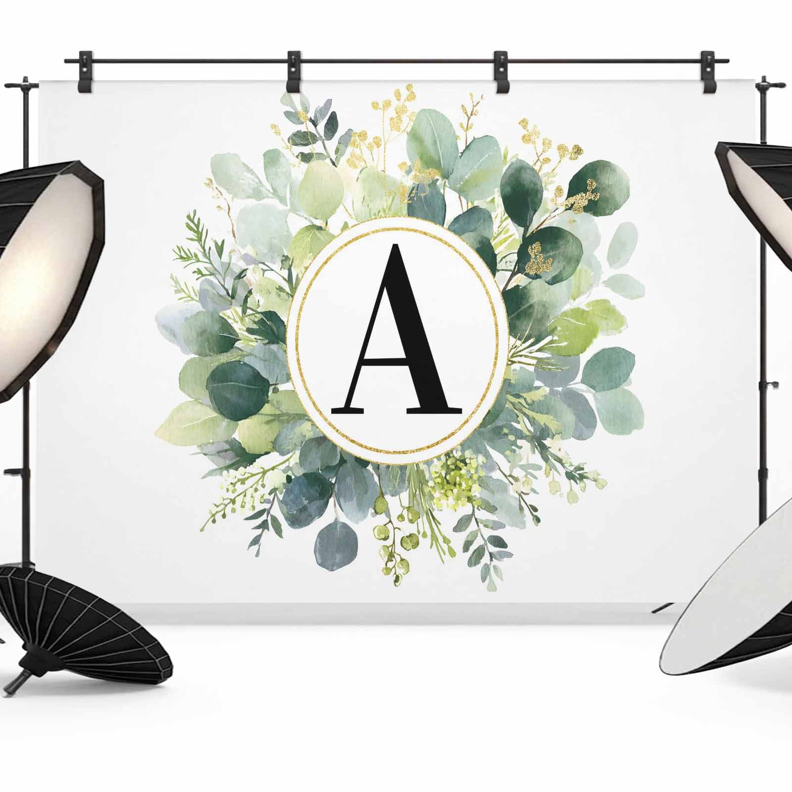 Letter A Photography Backdrop 10x8FT, Alphabet Green Eucalyptus Leaves ...