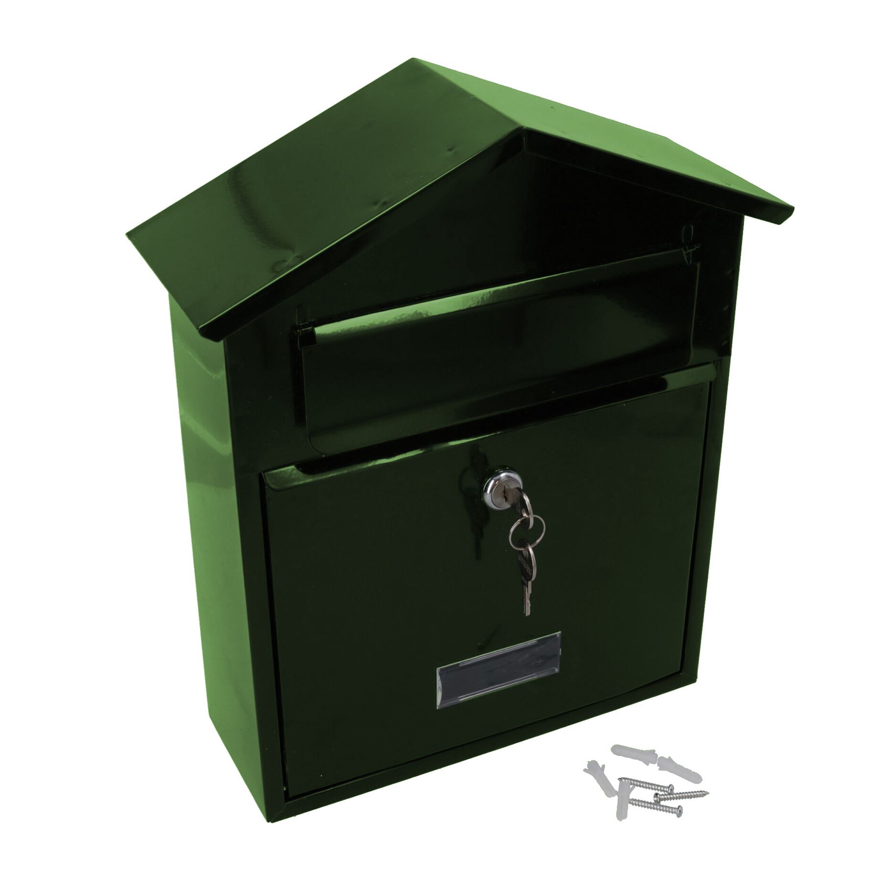 Letter Post Mail Box Metal Green Wall Door Gate Fence Garden House ...