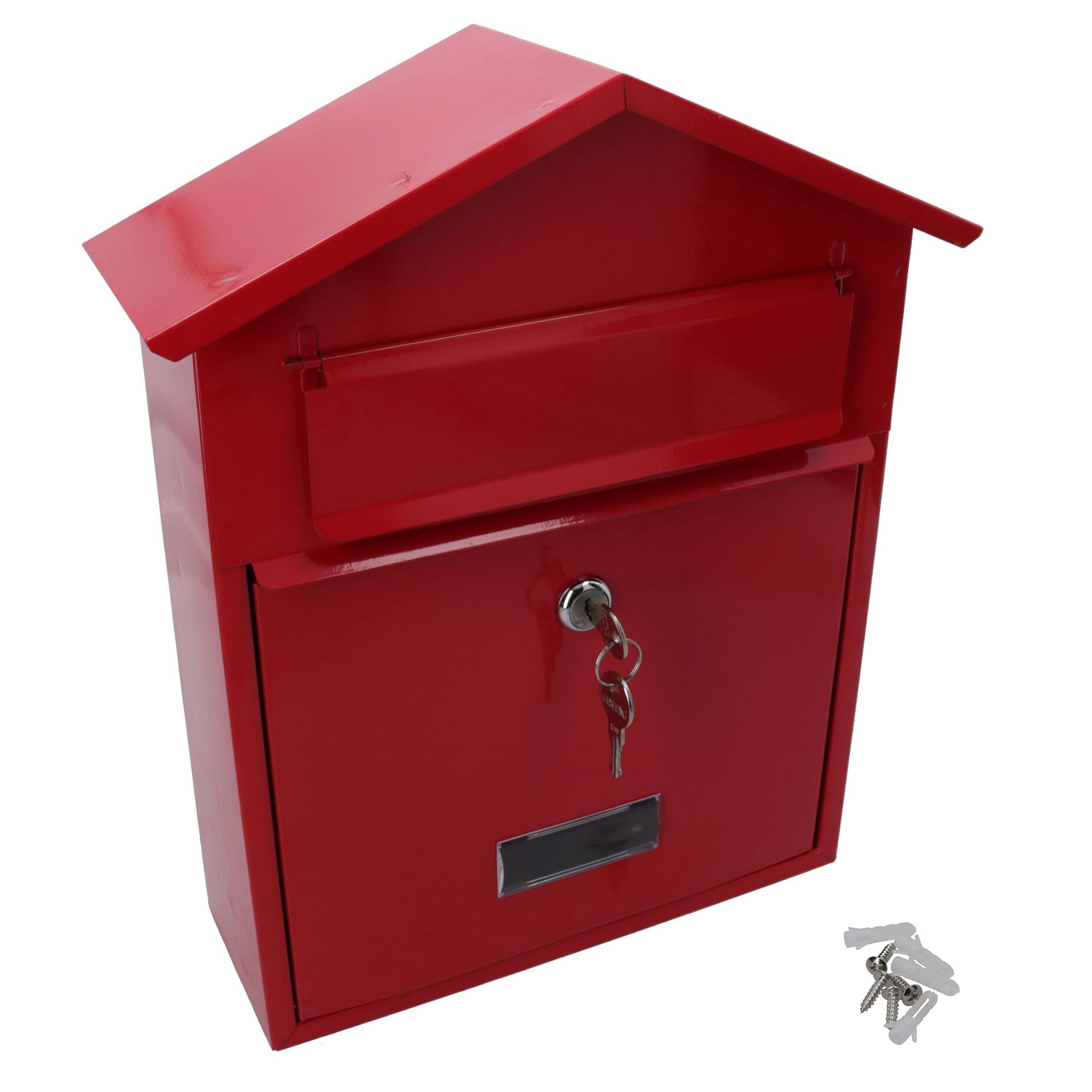 Letter Post Mail Box Metal Red Wall Door Gate Fence Garden House ...