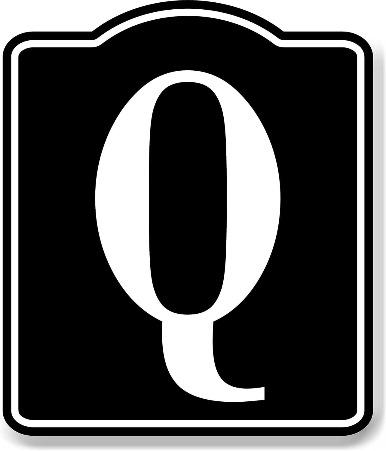 Letter Q Bin Aisle Row Marker Label BLACK Aluminum Composite Sign, 8.5 ...