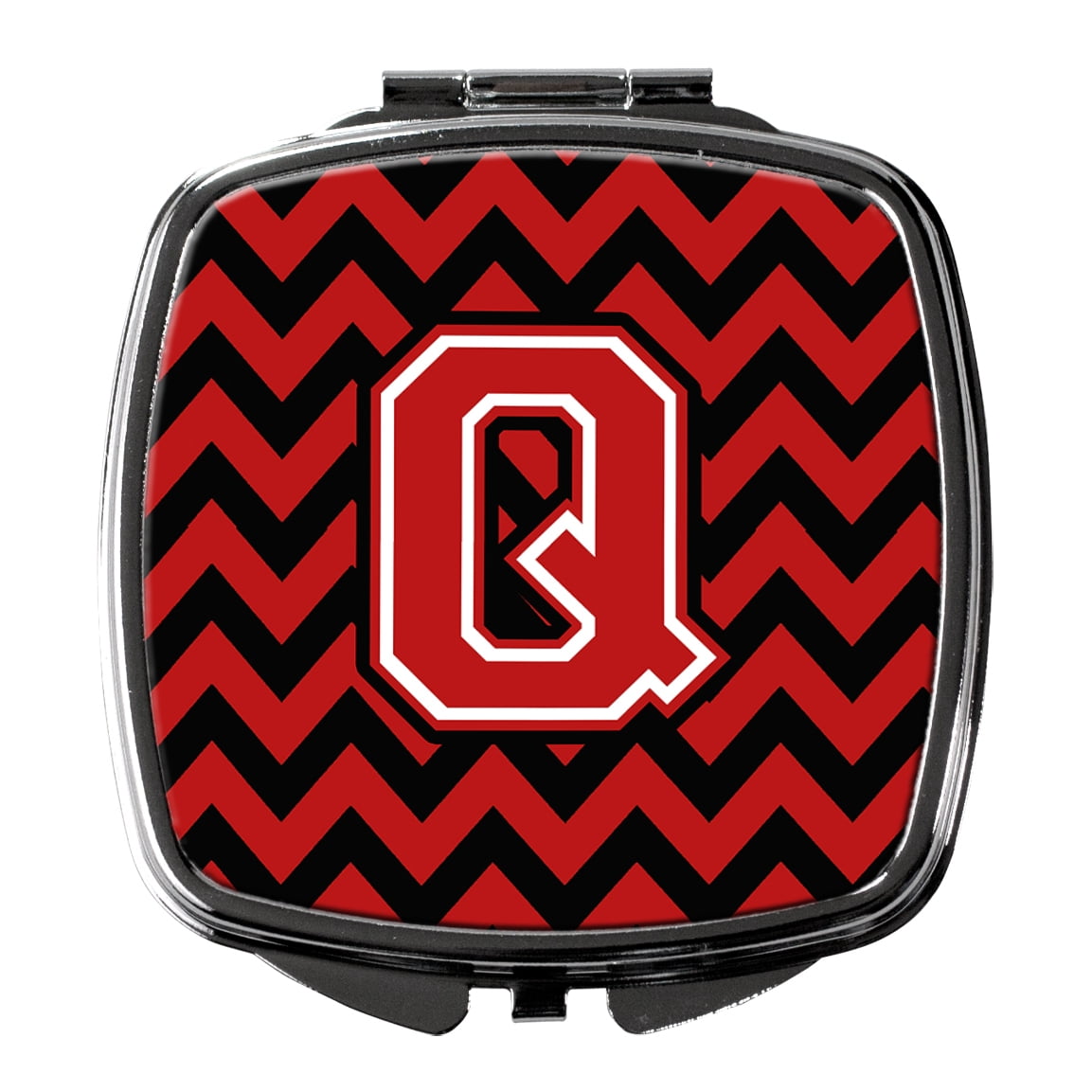 Letter Q Chevron Black and Red Compact Mirror - Walmart.com