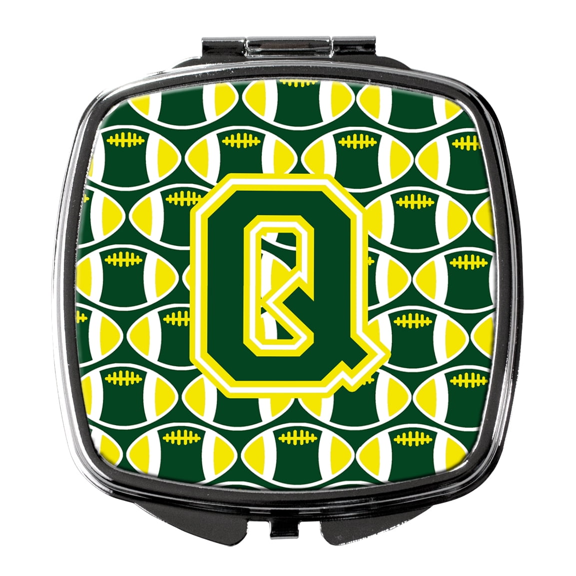 Letter Q Football Green and Yellow Compact Mirror CJ1075-QSCM - Walmart.com