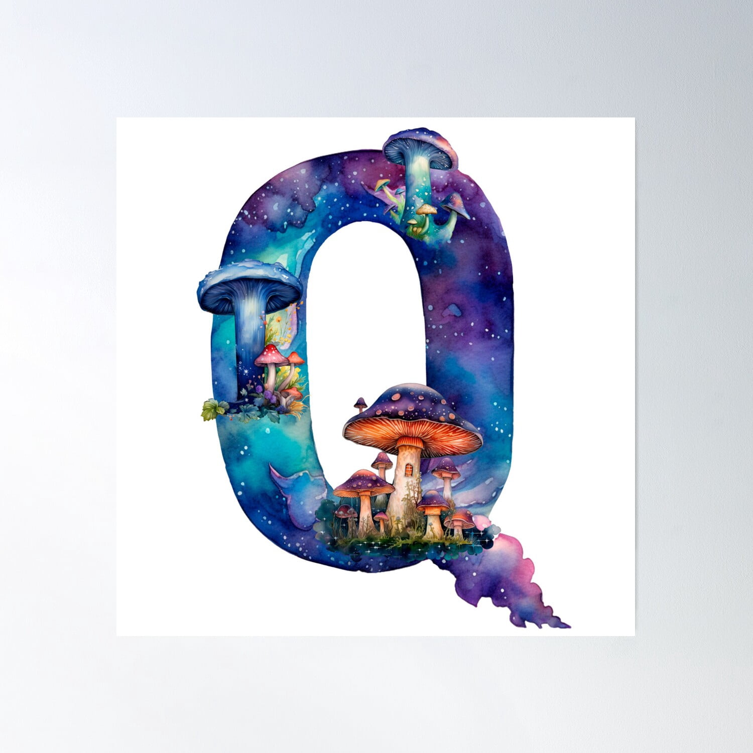 Letter Q Orange Mushrooms Alphabet Personal Name Goblin Fairytale ...