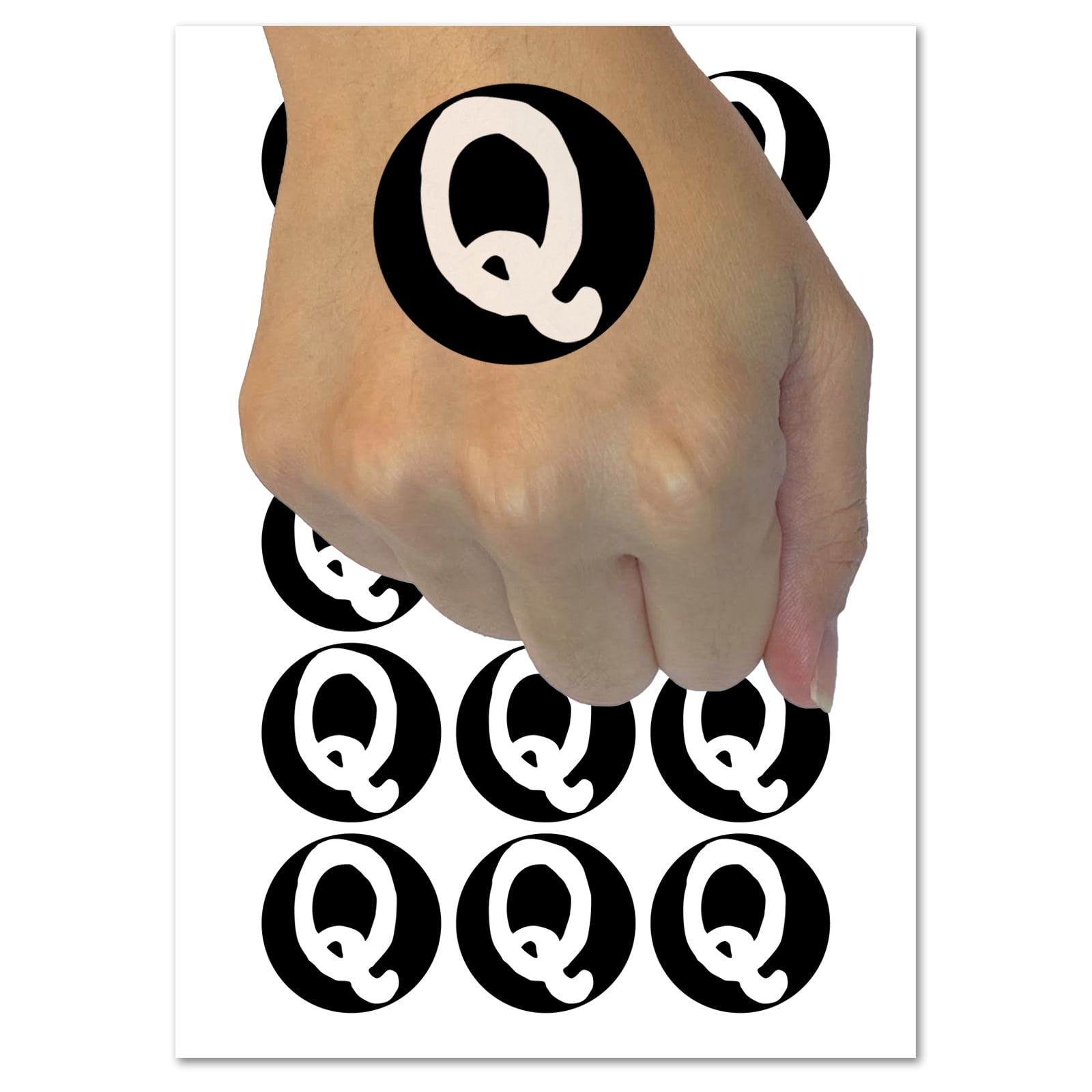 Letter Q Uppercase Cute Typewriter Font Water Resistant Temporary ...