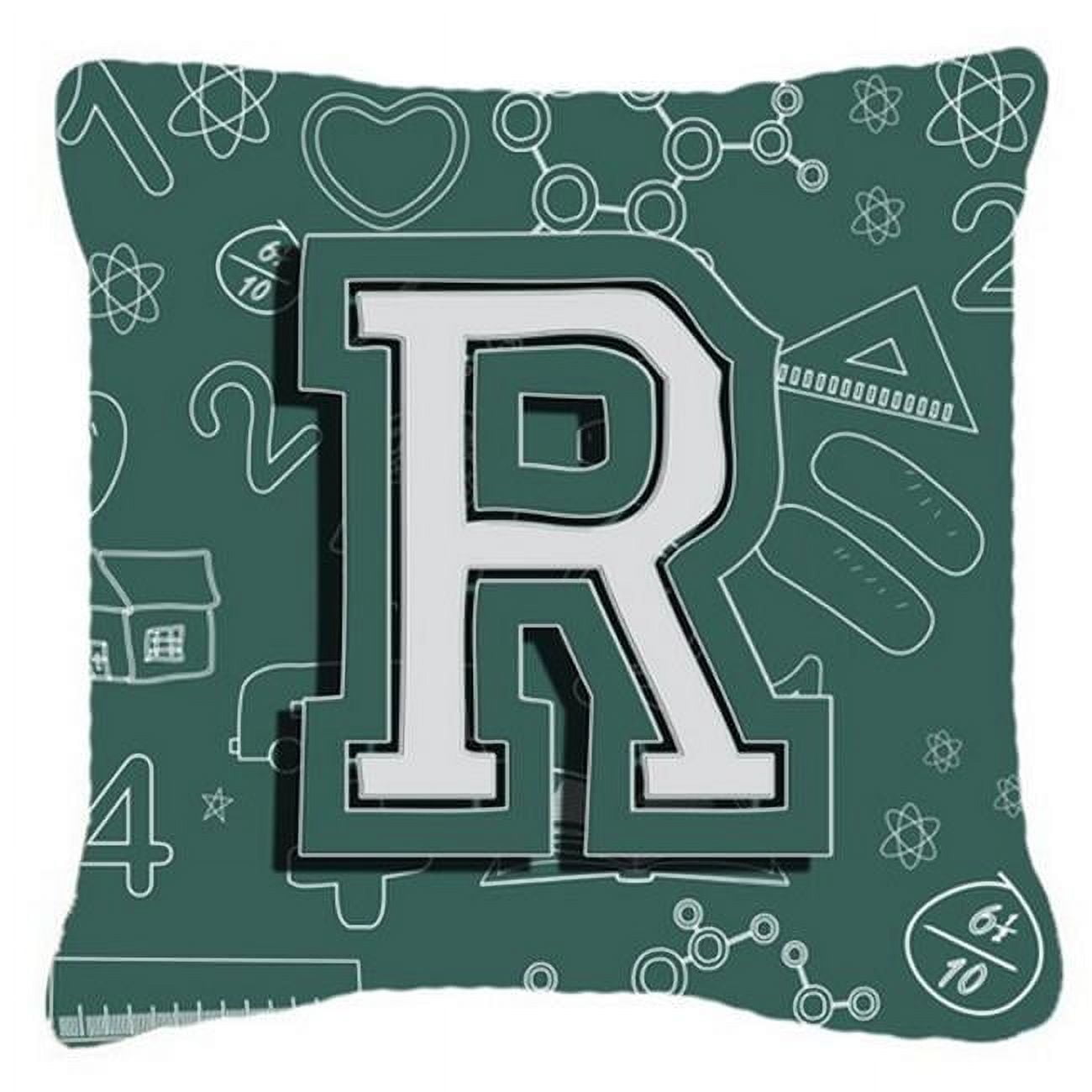 Letter R Back To School Initial Canvas Fabric Decorative Pillow ...